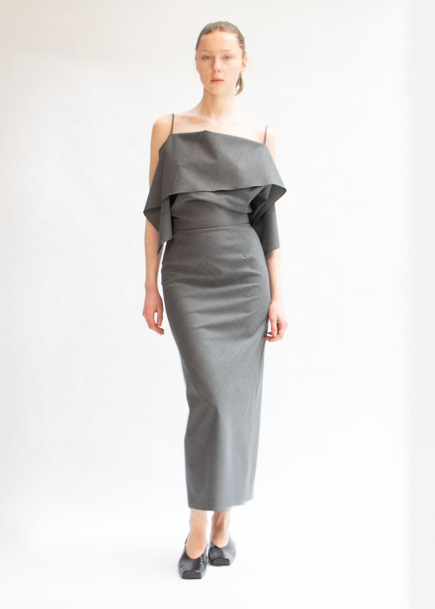 Folded wool dress – STIJL Brussels